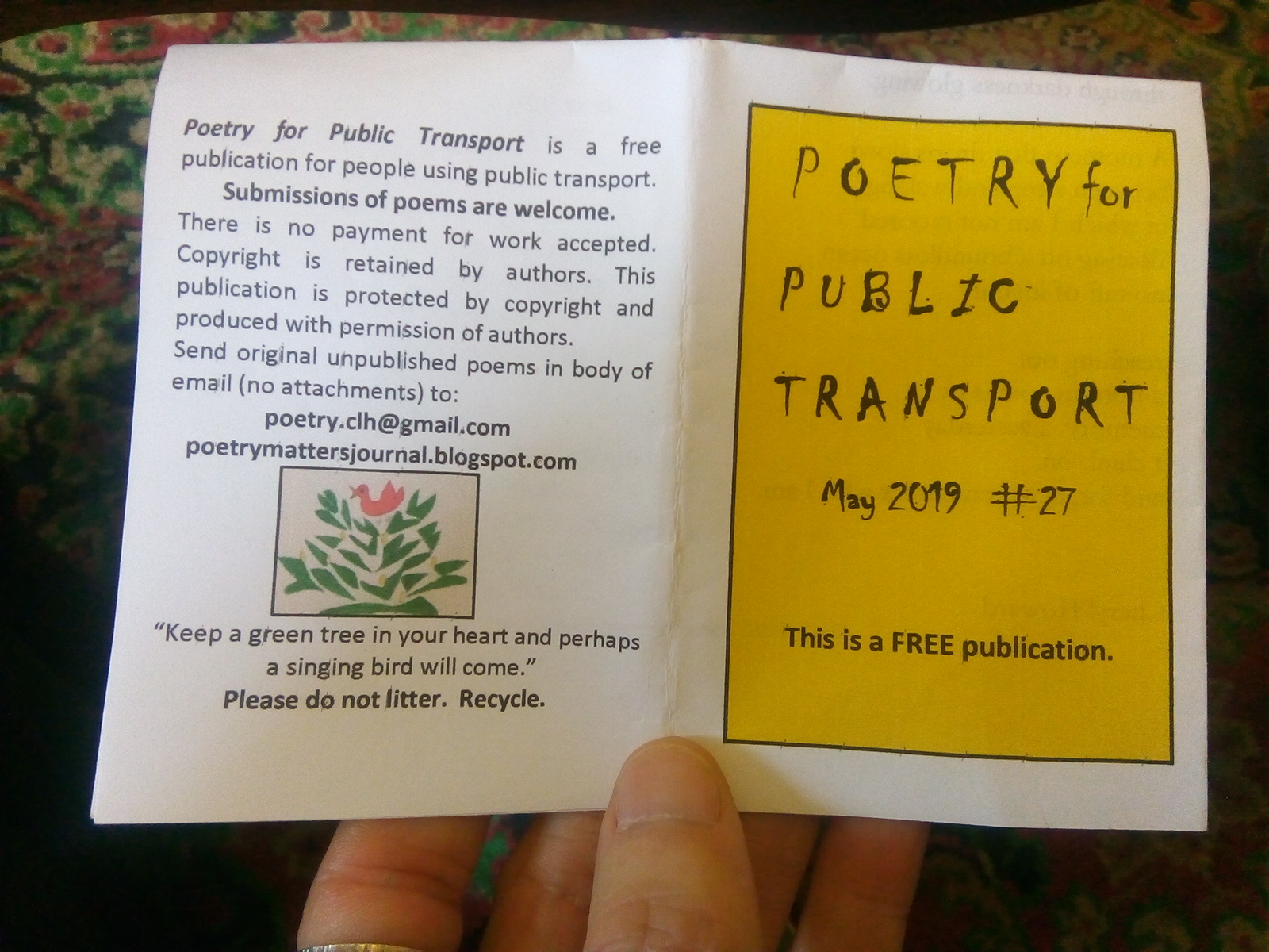 Poetry for Public Transport – Elwood Writers